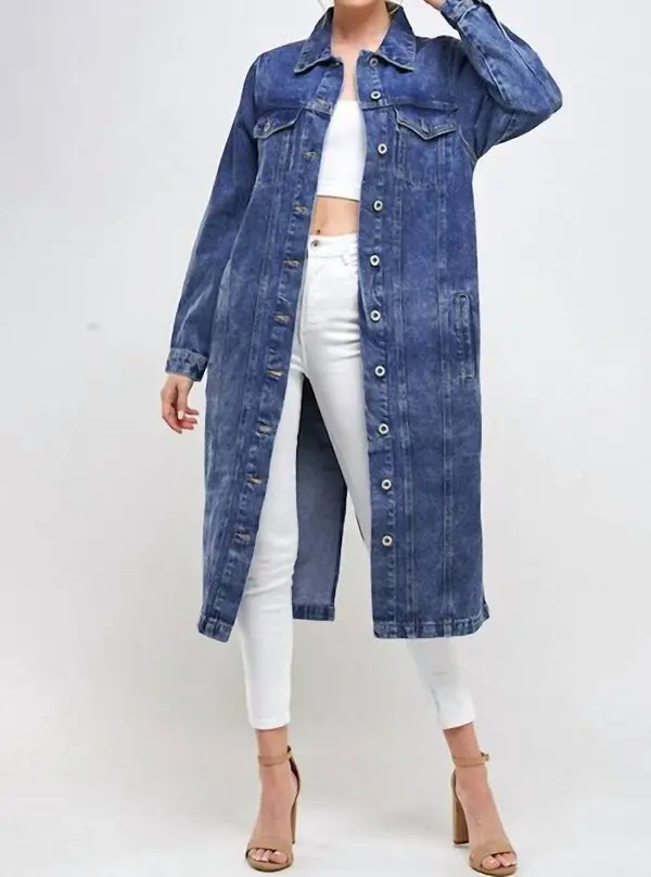 Buy Blue Age Elise Longline Denim Jacket In Dark Wash - Blue At 37% Off ...