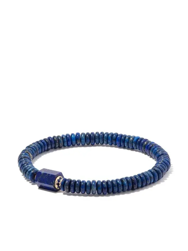 Luis Morais 14k Yellow Lapis And Sapphire Beaded Bracelet