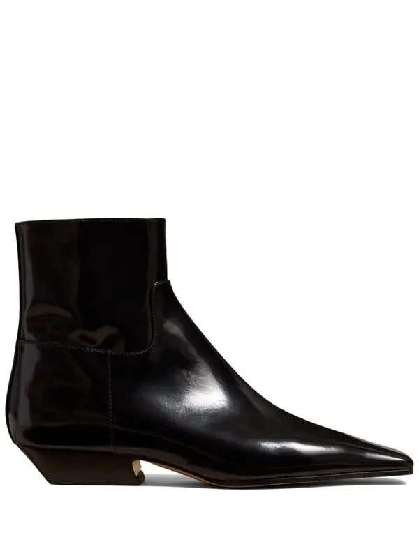 Khaite The Marfa Ankle Leather Boots - Black