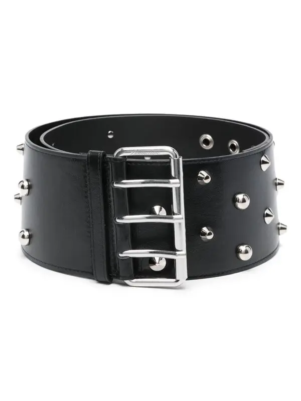 Blumarine Stud-embellished Leather Belt - Black