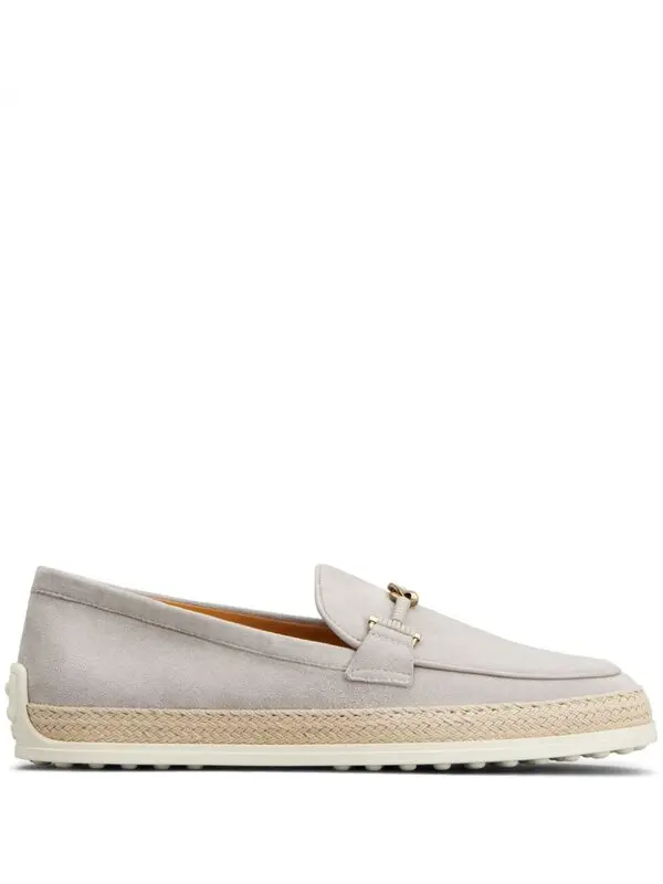 TOD'S Gomma Leather Loafers - Grey