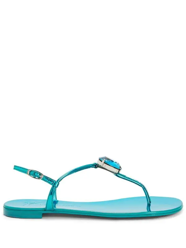 GIUSEPPE ZANOTTI Anthonia Metallic-effect Sandals - Blue