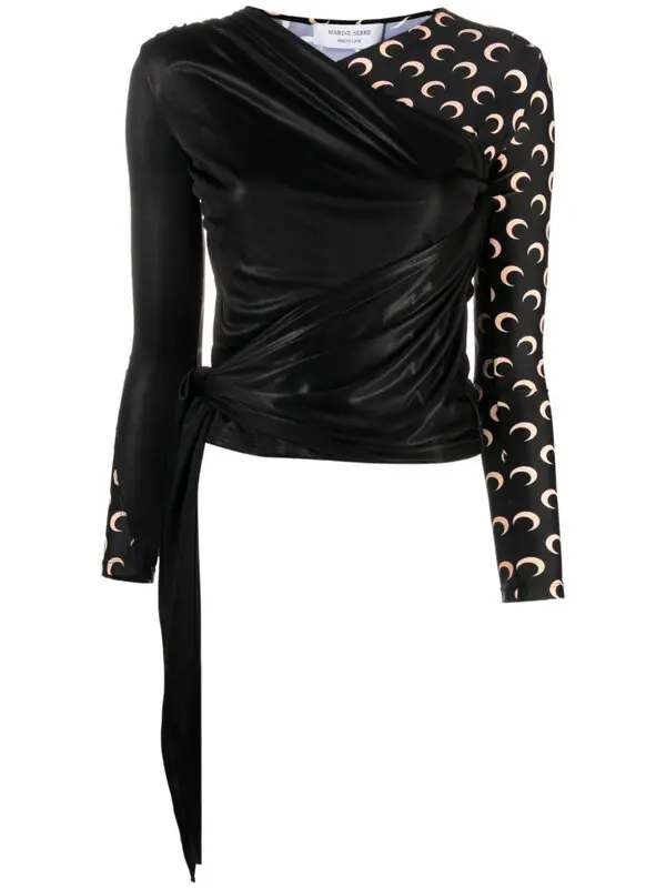 MARINE SERRE Regenerated Crescent Moon Print Top