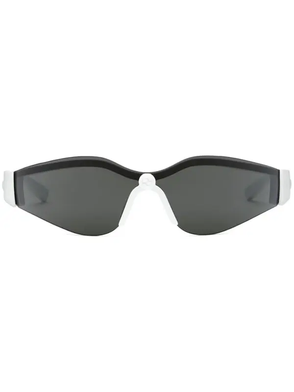 Gucci Logo-embossed Shield-frame Sunglasses - Black