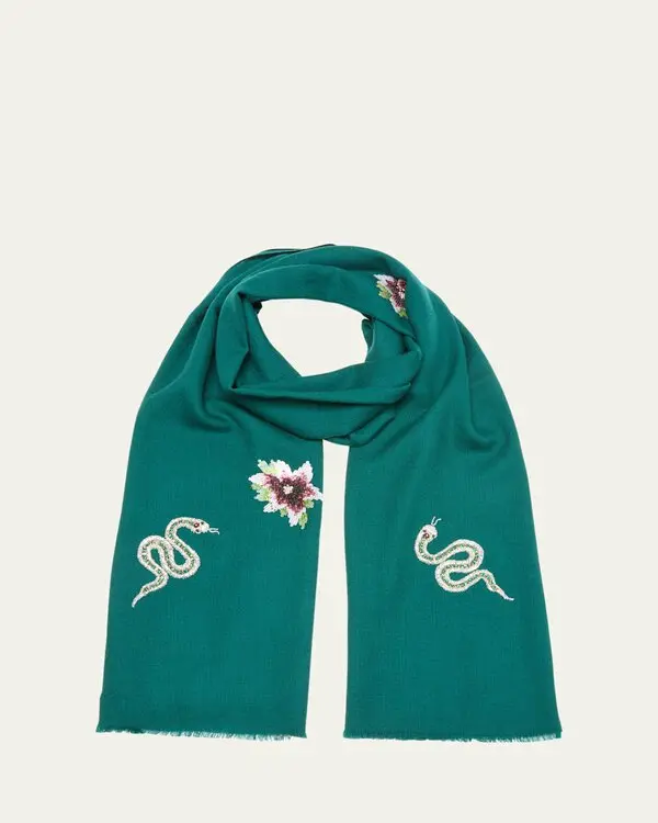 Janavi Asmodeus Beaded Merino Wool Scarf