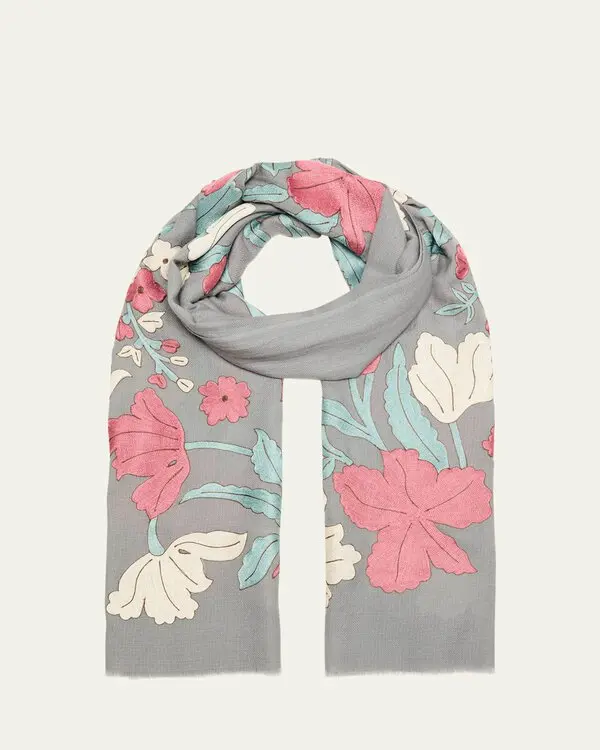 Janavi Blooms For You Merino Wool Scarf