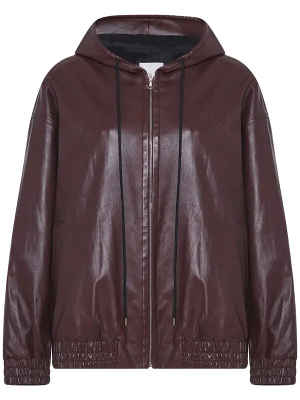 Rosetta Getty Plonge Leather Hooded Jacket
