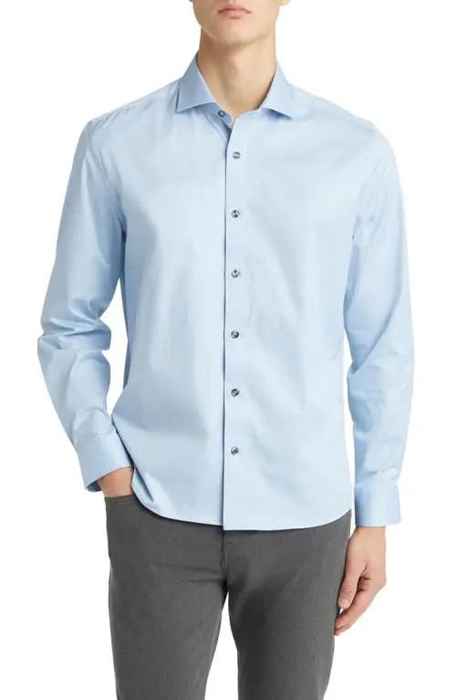 Stone Rose Drytouch® Performance Sateen Button-up Shirt - Lt. Blue