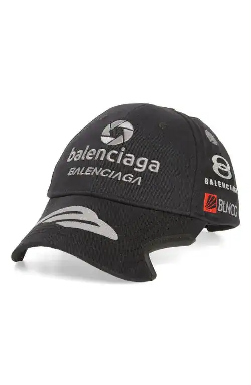 Balenciaga Notch Racer Logo Embroidered Cotton Twill Baseball Cap In ...