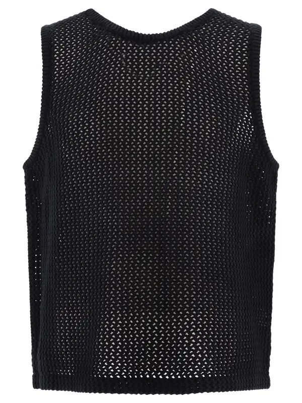StüSsy O'Dyed Mesh Tank Top - Black | Editorialist