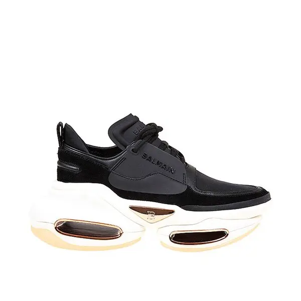 Balmain Leather And Fabric Sneakers - Black