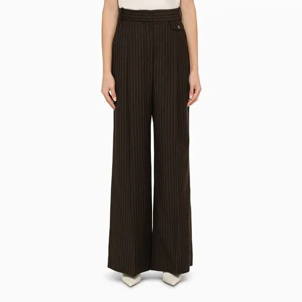 THE MANNEI Pinstripe Wool Trousers
