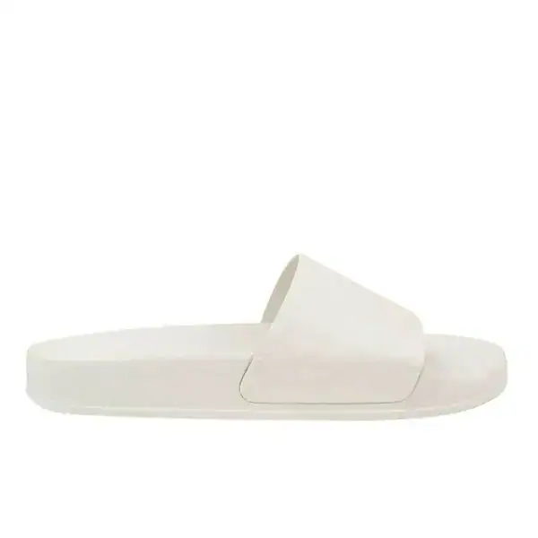 Balmain Leather Calypso Monogram Slides - White | Editorialist
