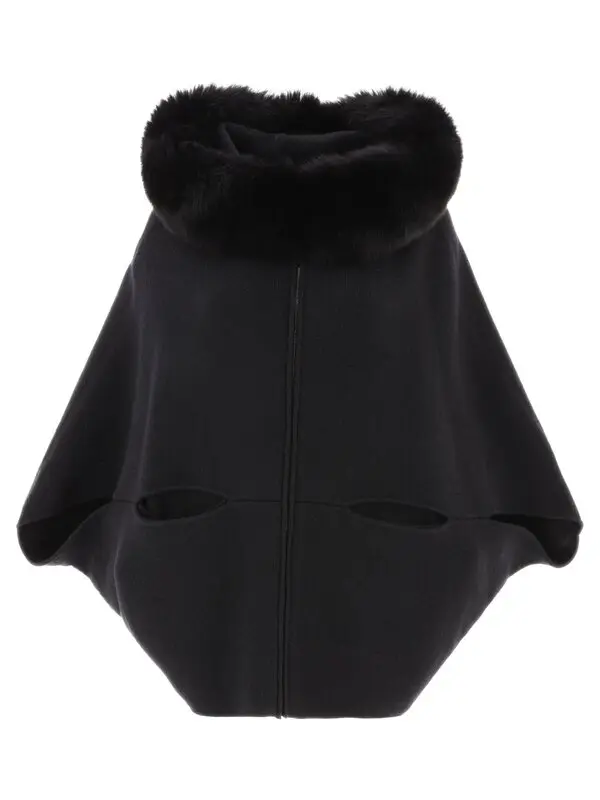 Giovi Wool And Cashmere Cape - Black | Editorialist
