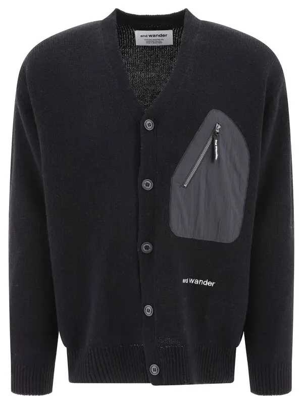 トップス and wander Shetland wool cardigan 2XL And Wander Shetland Wool Cardigan - Black | Editorialist