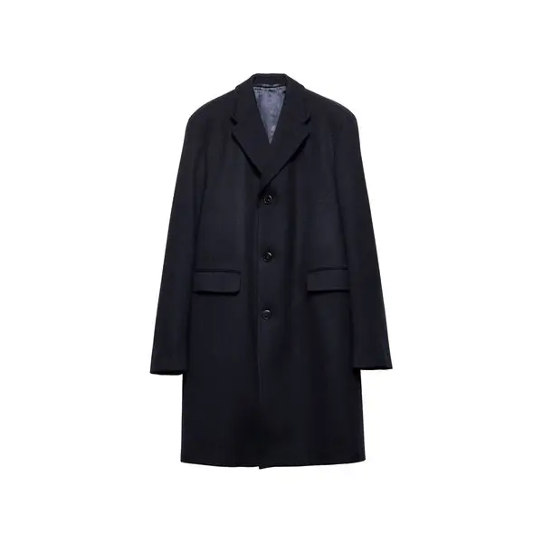 Prada Wool Single-breasted Coat - Blue