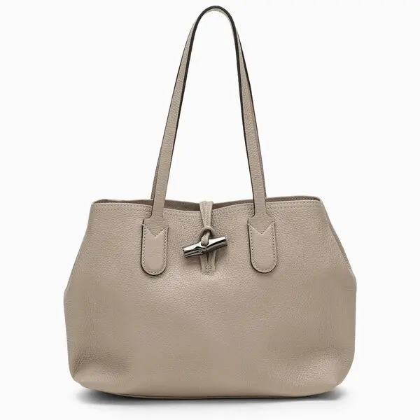 Longchamp Clay Leather Tote Bag - Grey | Editorialist