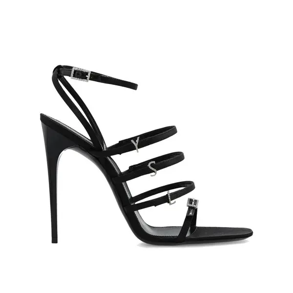 Saint Laurent Jerry Satin Sandals - Black