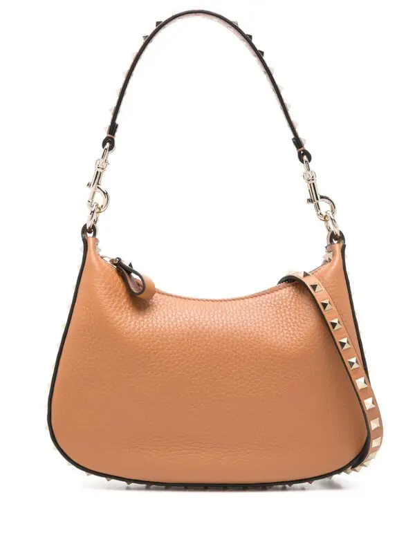 Valentino Garavani Small Rockstud Shoulder Bag - Leather Brown