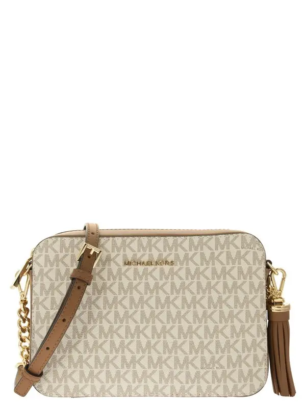 Michael Kors Ginny Medium Logo Crossbody Bag Vanilla Editorialist