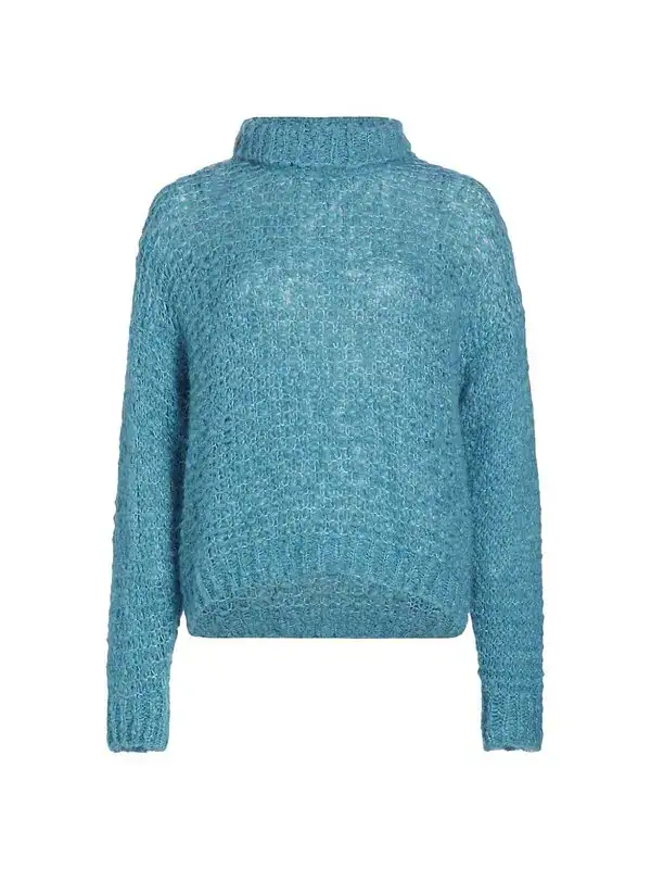 Naadam Bouclé Alpaca-Blend Turtleneck Sweater In Aqua 63% Off