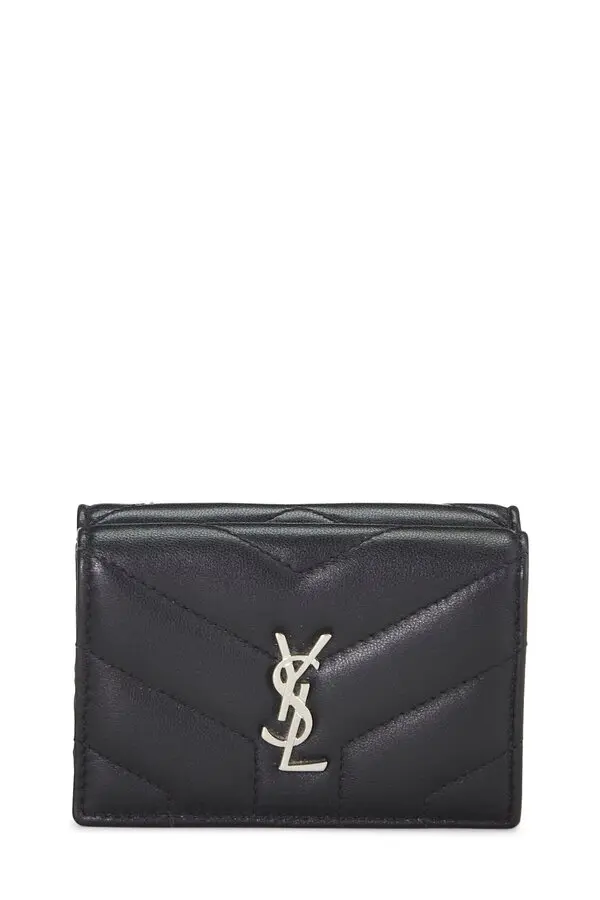 Buy Ysl Chevron Calfskin Lou Lou Compact Wallet - Black At 20% Off ...