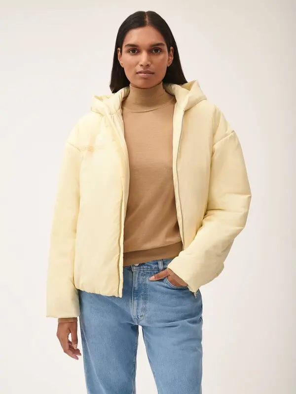 Pangaia Flower-Warmth Padded Bomber Jacket Rind Yellow