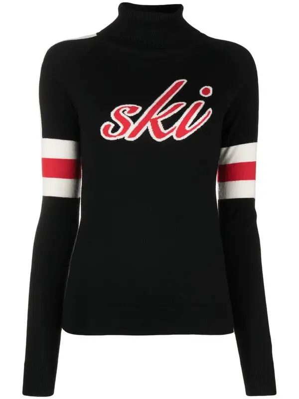 Perfect Moment Neve Intarsia Merino Sweater - Black