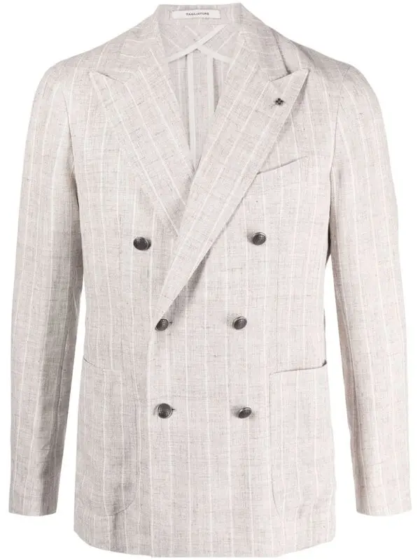 Tagliatore Linen-blend Double-breasted Blazer
