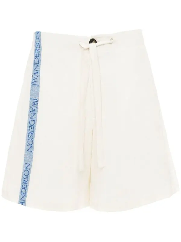 JW Anderson Logo-tape Wide-leg Shorts - White