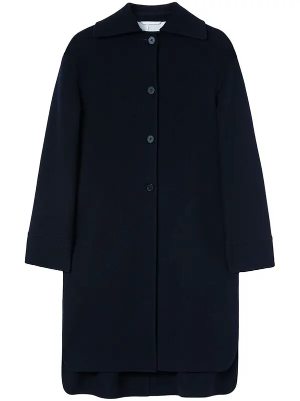 JIL SANDER Single-breasted Cashmere Coat - Blue