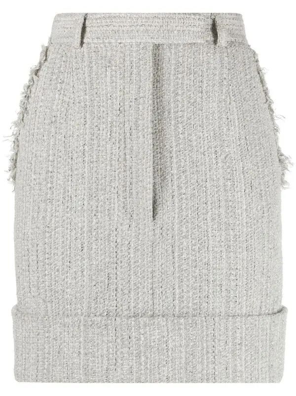 Thom Browne Tweed Mini Skirt - Grey