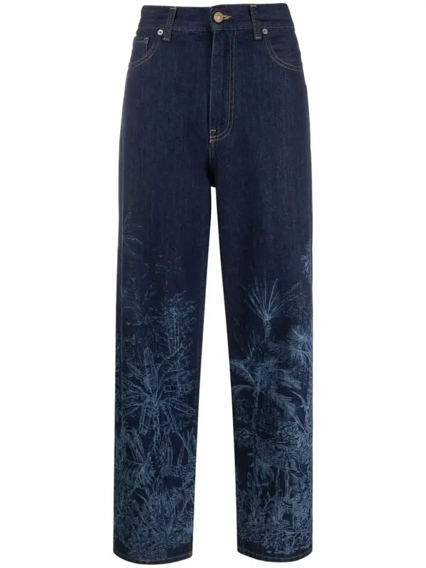 Alanui Jungle Toile De Jouy Straight-leg Jeans