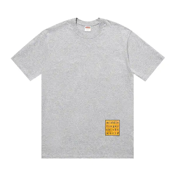 Supreme Middle Finger To The World Tee 'heather - Grey | Editorialist