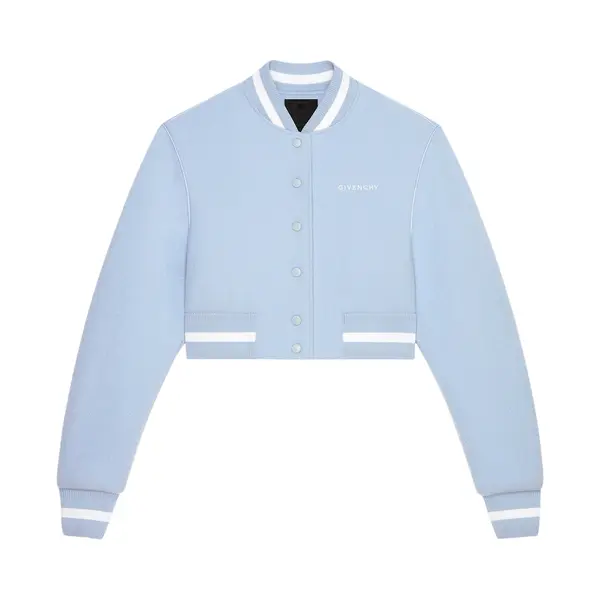 Givenchy 4g Stars Cropped Varsity Jacket 'light - Blue | Editorialist