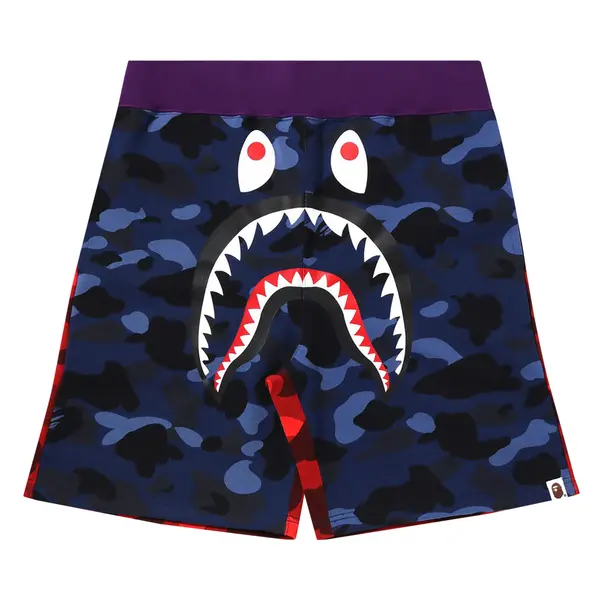 BAPE Crazy Camo Shark Sweat Shorts - Blue