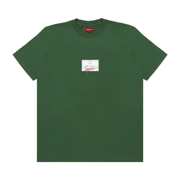 Supreme Signature Label Short-sleeve Top 'olive - Green