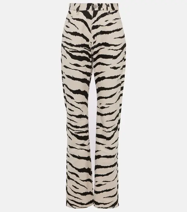 Alaïa Zebra-print Straight Jeans