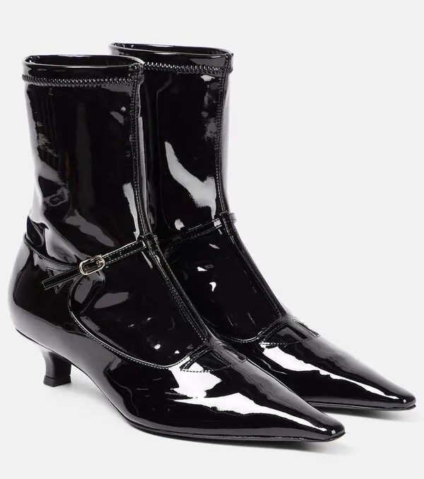 THE ROW Cyd Patent Leather Ankle Boots