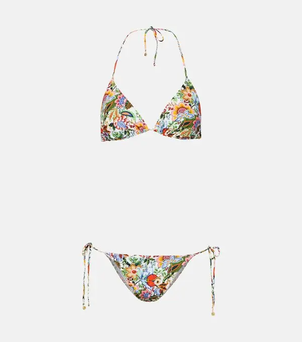 Etro Floral Triangle Bikini - Multicoloured
