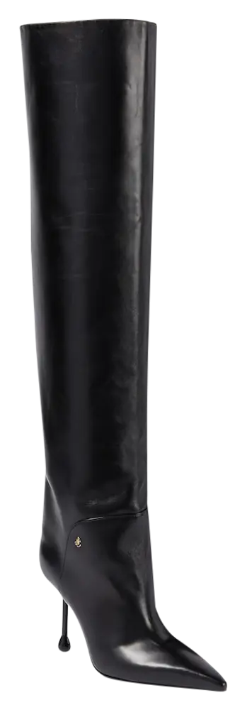 JIMMY CHOO Cycas 95 Leather Over-the-knee Boots - Black