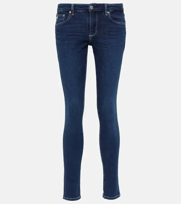 Ag Mid-rise Skinny Jeans - Blue