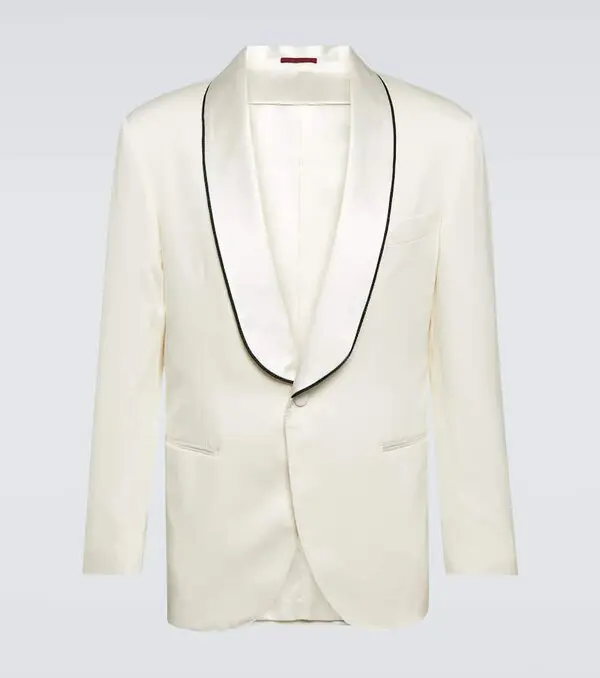 Brunello Cucinelli Délavé Silk Twill Tuxedo Jacket