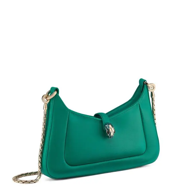 BVLGARI Leather Serpenti Baia Shoulder Bag - Green | Editorialist
