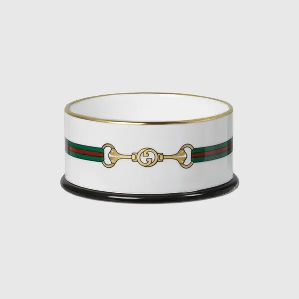 Gucci Small Horsebit Print Pet Bowl