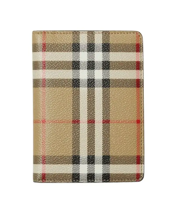 Burberry Check Bifold Passport Holder - Archive Beige