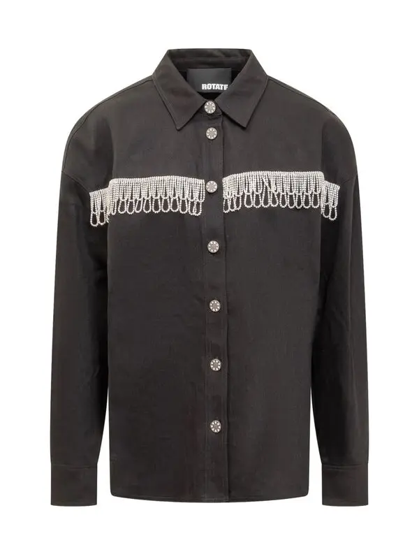 Remain Birger Christensen Denim Jacket With Rhinestones