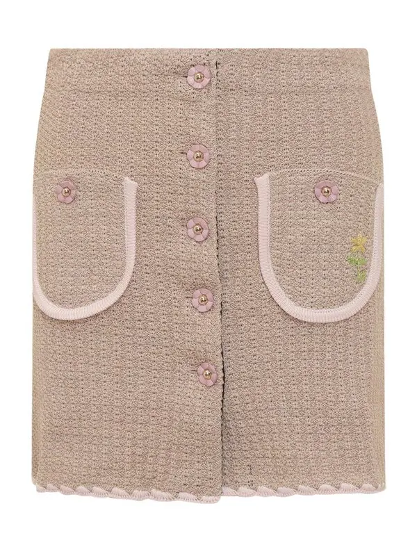 CORMIO Knit Mini Skirt - Beige
