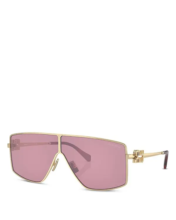 Miu Miu 69mm Square Sunglasses - Gold/pink Mirrored Solid