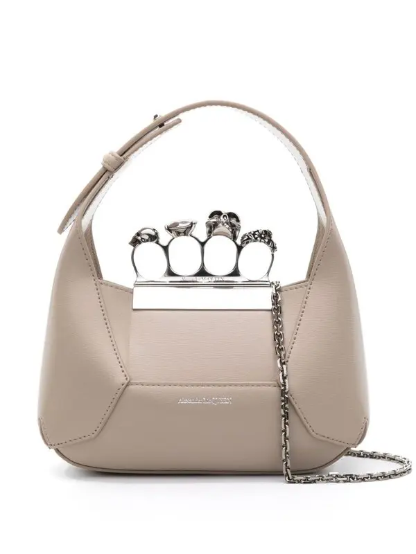 Alexander McQueen The Jewelled Hobo Mini Bag - Neutrals